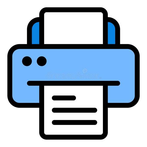 Printer Icon Document Output In Flat Line Color Style Stock Vector Illustration Of Cyberspace