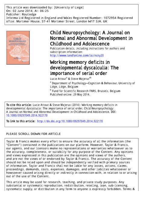 pdf working memory deficits in developmental dyscalculia the