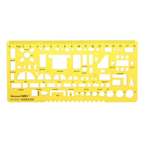 Furniture House Architecture Drainage Drawing Template Kt Plastifc Ruler Interior Design Stencil