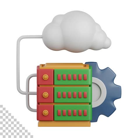 premium psd 3d rendering database server isolated useful for business