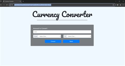Created A Currency Converter Webpage Using Html Css And Javascript