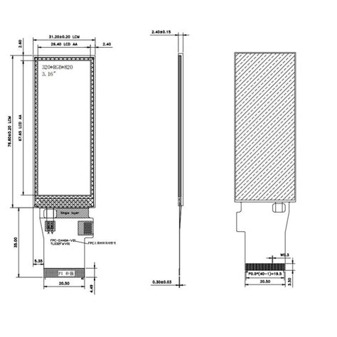 3 16 Inch Ips Tft Bar Display Rgb Spi 320x820
