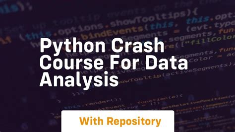 Python Crash Course For Data Analysis YouTube