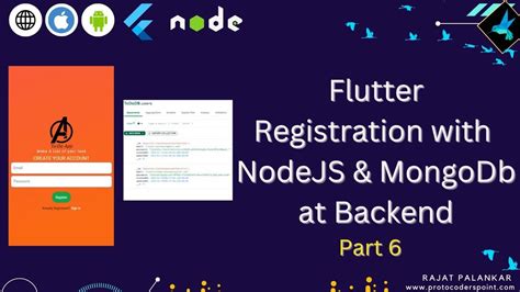 Flutter App user registration with NodeJS & MongoDb at Backend - Part 6 - YouTube