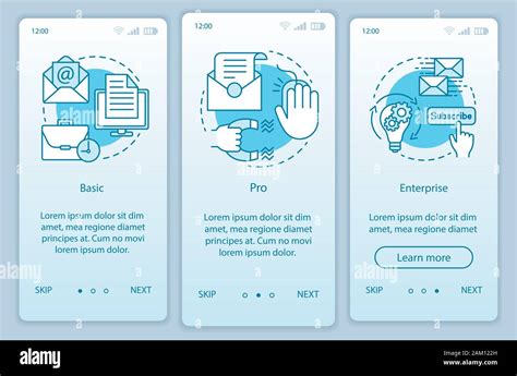Email Marketing Subscription Onboarding Mobile App Page Screen Vector