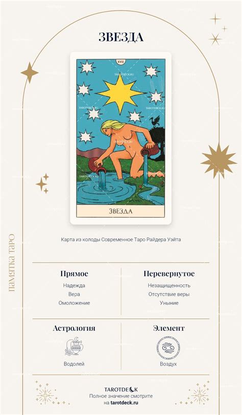 Карта Звезда Таро - Значение в любви ️, работе⏰ и финансах⚡. | Таро ...