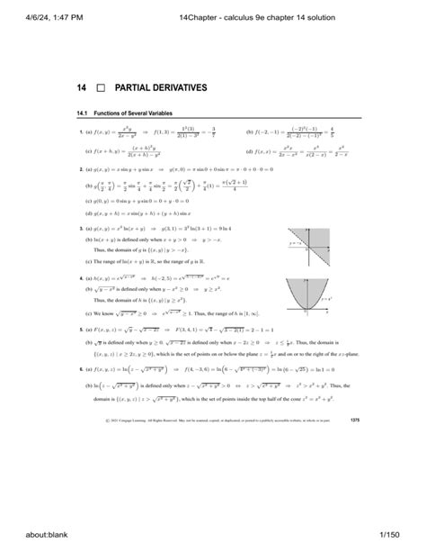 14chapter Calculus 9e Chapter 14 Solution