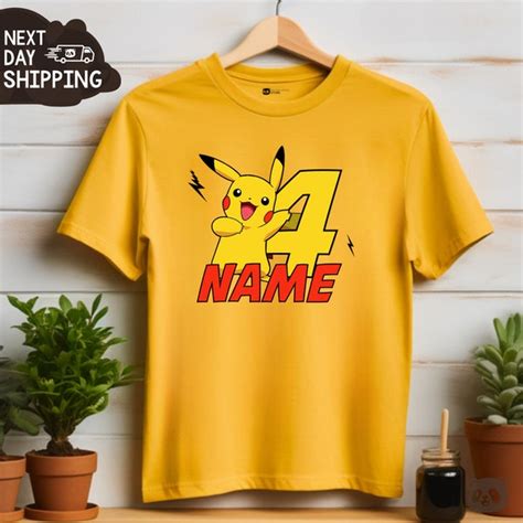 Adult Personalized Pikachu Shirt Etsy