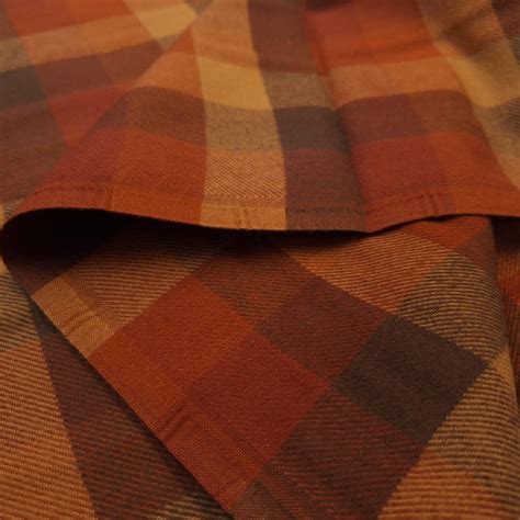 Orange Plaid Fabric Etsy