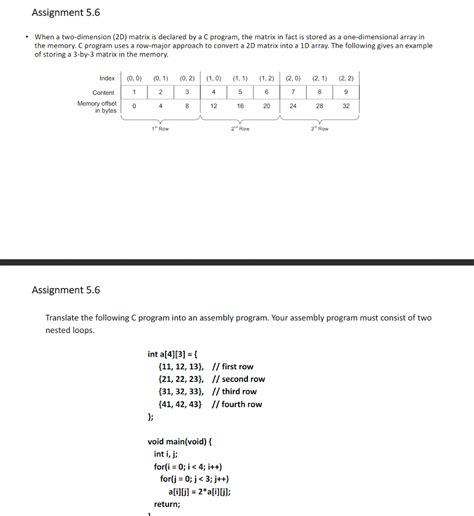 Solved Assignment 56 When A Two Dimension 2d Matrix Is