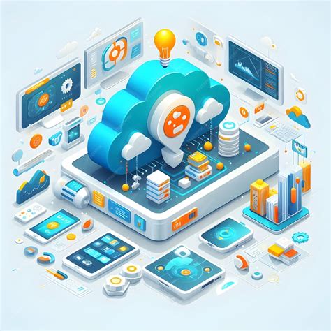 3d Flat Vector As Cloud Computing Innovation And Future Technology With Futuristic Elements