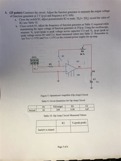 Solved Construct The Circuit Adjust The Function Generator