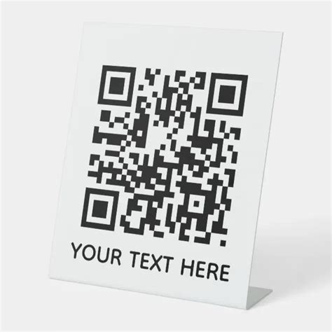 Add Your Own Qr Code Text Scan Menu Link Pedestal Sign Zazzle