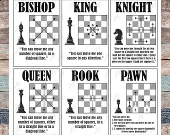 Chess Board Set Up Rules And Piece Movement Strategy Cheat Sheet