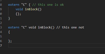 Extern C Breaks Function Variable Highlighting Issue Jeff