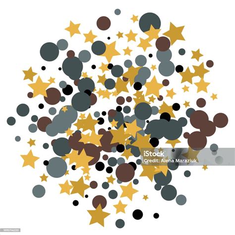 금색 파란색 갈색 검은색 색종이 조각 원과 별 우주의 빛 크리스마스 추상 패턴입니다 엽서 배너 웹에 대 한 아름 다운 그림입니다 이미지의 배경입니다 벡터 일러스트 레이 션