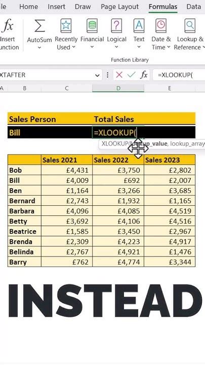 Sum Xlookup Xlookup Sum Row Or Range Sum Xlookup Multiple Columns