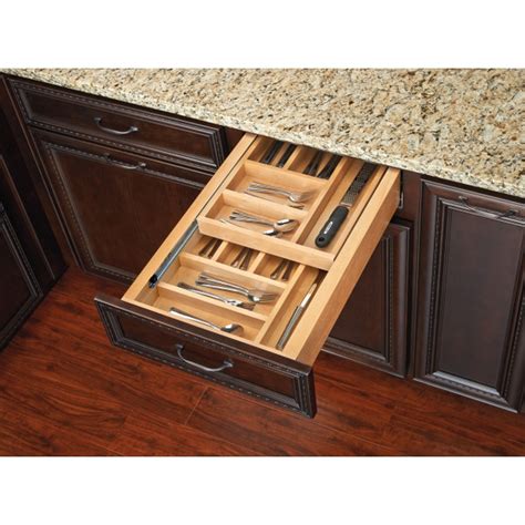 REV A SHELF INC 19 1 2 Frameless Tiered Cutlery Drawer No Slides Maple Rev A Shelf 4WTCD 495HFL 1