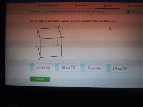 Skew Lines In A Cube