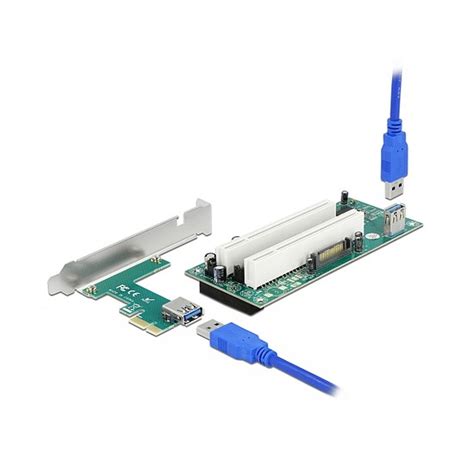 Delock Pci Express Riser Kártya X1 2 X Pci 32 Bit Bővítőhely 60 Cm Es Kábellel 90066