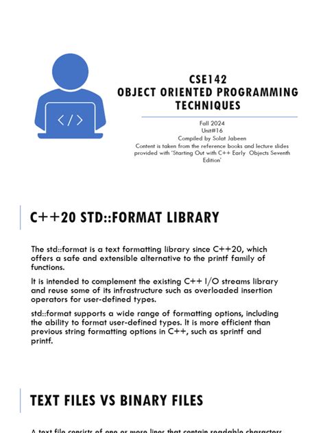 Unit16 C20 Format Library Text Vs Binary Files Pdf Computer