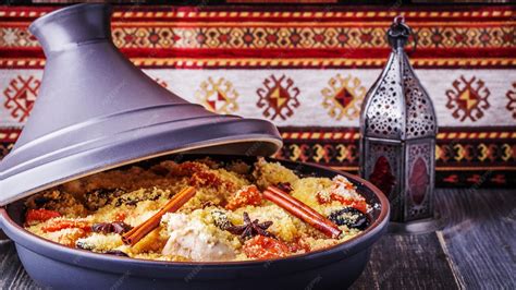 Traditional Moroccan Tajine Of Chicken With Dried Fruits And Spices