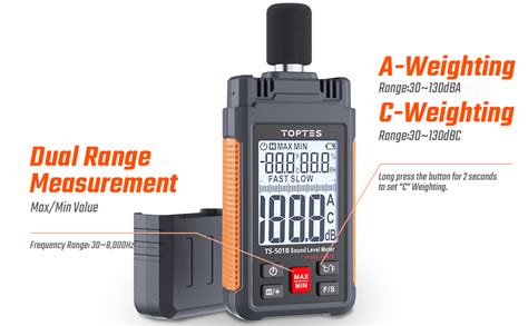 Toptes Ts 501b Sound Level Meter With 224” Backlit Lcd Screen Ac