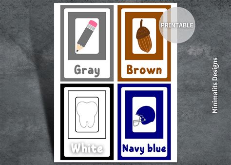 Color Flash Cards Kindergarten Flash Cards Montessori Etsy