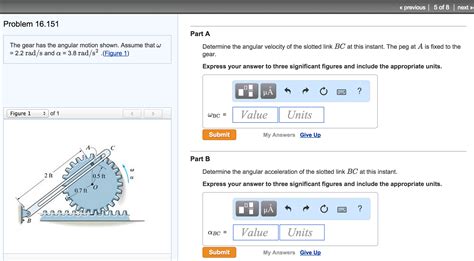 Solved The Gear Has The Angular Motion Shown Assume That W