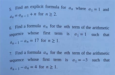 solved 5 find an explicit formula for an where a1 1 and