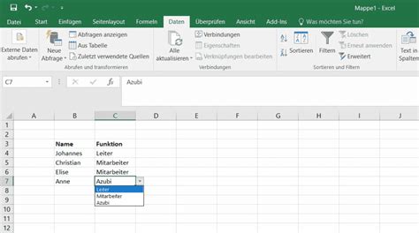 Excel Auswahlliste Dropdown Erstellen