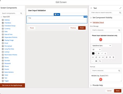 Adding Validation To Flow Screen Components Automation Champion