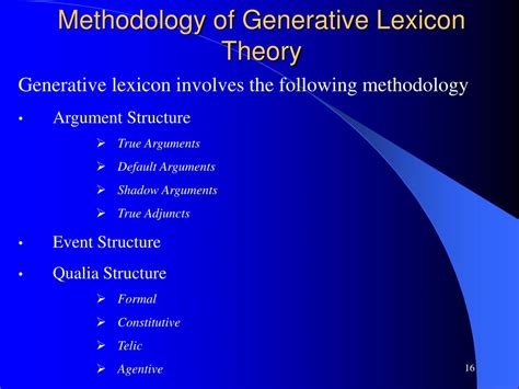 Ppt Generative Lexicon Idea And Practicality Powerpoint Presentation