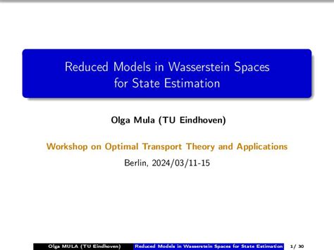 Olga Mula Eindhoven University Of Technology Netherlands Reduced