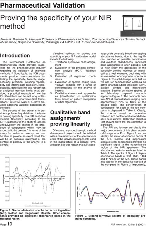 Proving The Specificity Of Your Nir Method James K Drennen 2001