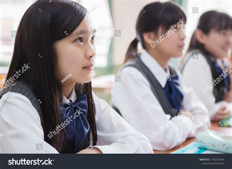 Japanese Female Babes Sit Classroom Stock Photo Shutterstock
