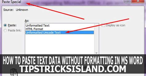 How To Paste Text Data Without Formatting In Ms Word An Island For