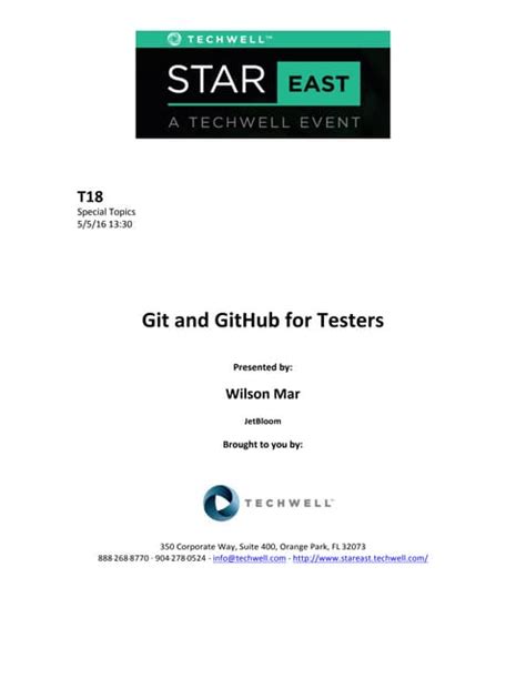 Git And Github For Testers Pdf Web Development Internet