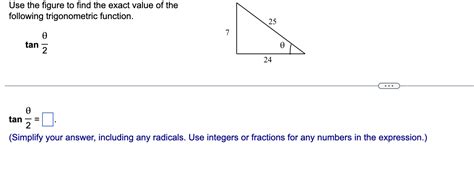 Solved Use The Figure To Find The Exact Value Of The Chegg