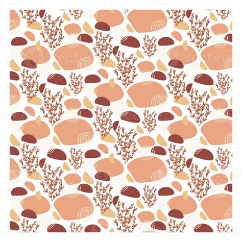boho blob shape and floral seamless pattern 11434436 png