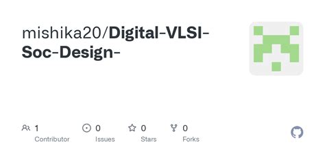 GitHub Mishika20 Digital VLSI Soc Design