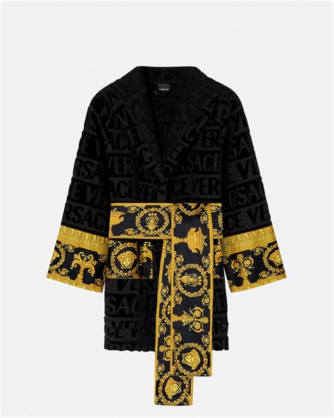 I ♡ Baroque Short Bathrobe Black Versace Au