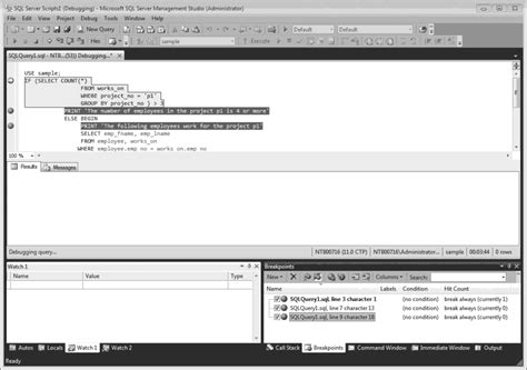 Query Editor Solution Explorer SQL Server Debugging SQL Server