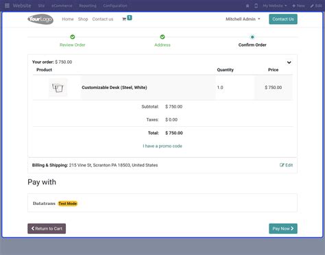 Odoo Website Datatrans Payment Gateway Webkul
