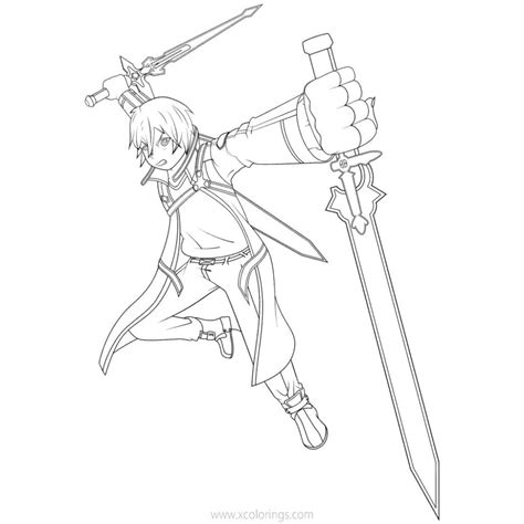 Sword Art Online Coloring Pages Kirito And Asuna Fan Fiction Xcolorings Com