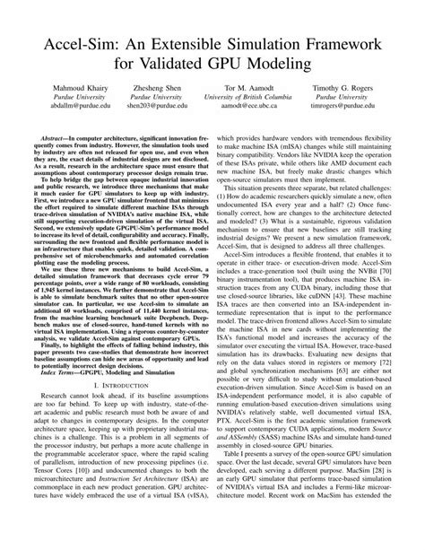 pdf accel sim an extensible simulation framework for dokumen tips