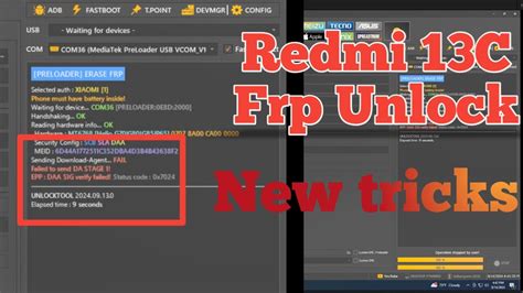 Redmi 13c Frp By Unlock Tool New Tricks Youtube