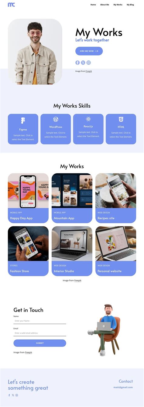 web developer works html5 template by nicepage