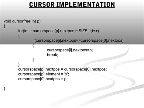 Cursor Implementation Ppt
