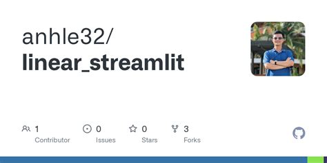 GitHub Anhle Linear Streamlit